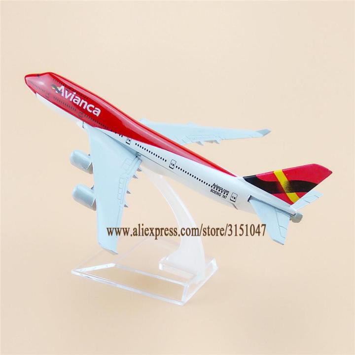 【happy one】16cm Colombia Avianca Airlines Plane Model Boeing 747 B747 ...