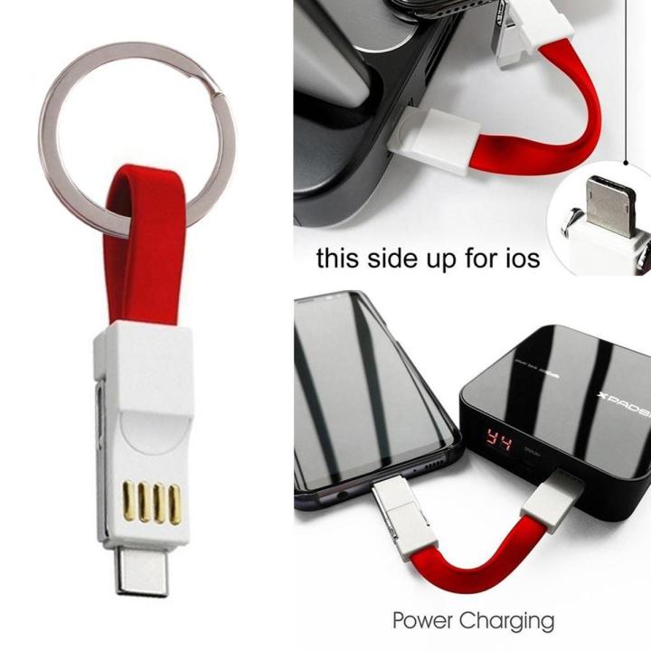 Micro Usb Lightning Cable 3 In 1 Lightning Micro Type C Portable Short Fast Charging Cord ...