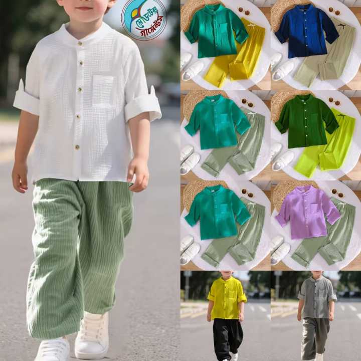 Children’s Designer Cotton Crepe Shirt and Pant Set for Boy | Perfect ...