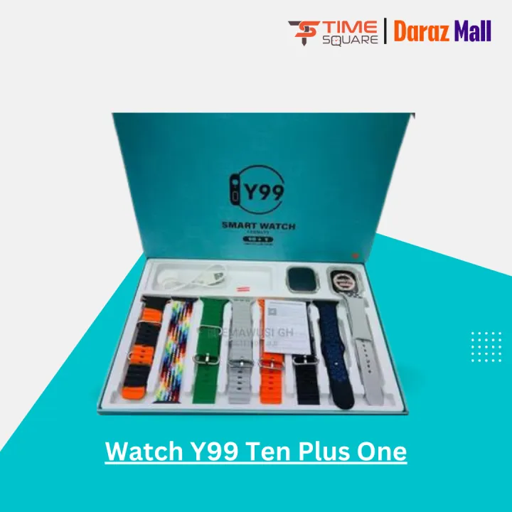 Y99 Smart Watch 10in1 Gift Suit with 10+1 Strap and Watch Case Smart ...