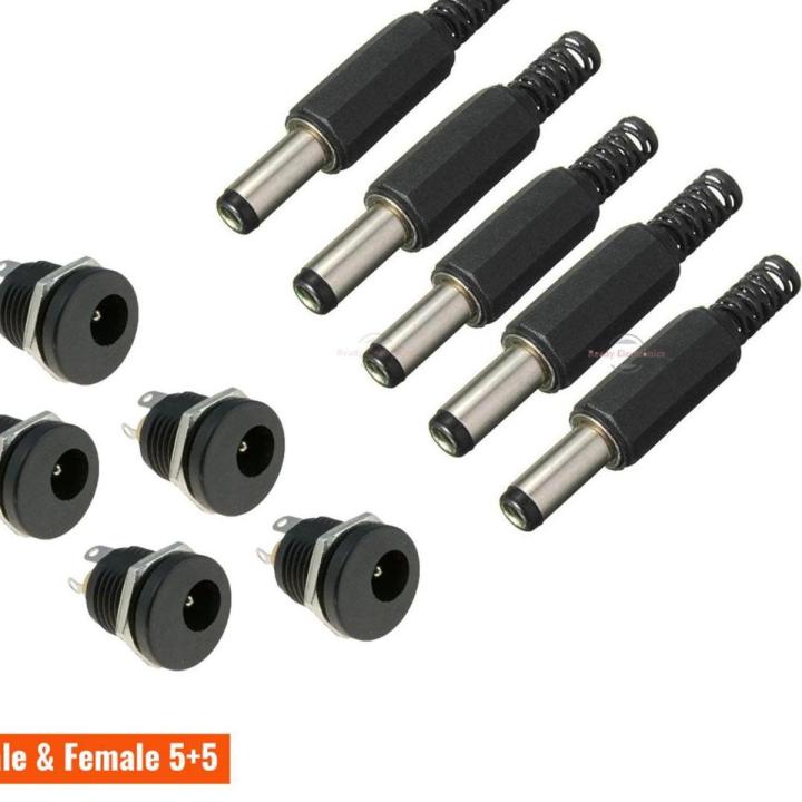 DC Male Jack and Female Socket Combo Pack 2.1mm- 10pcs | Daraz.com.bd