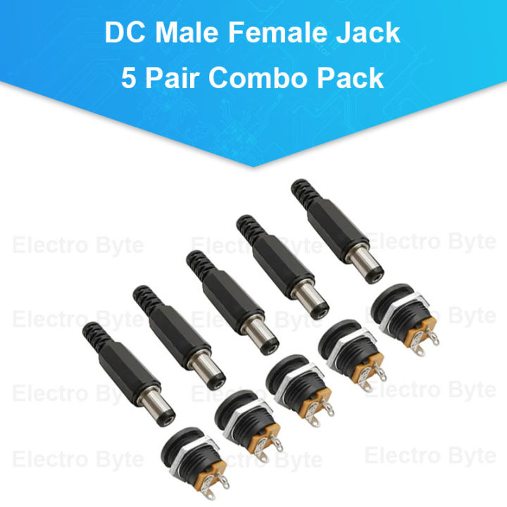 5 Pair DC Male Female Connector Jack Combo Pack | Daraz.com.bd