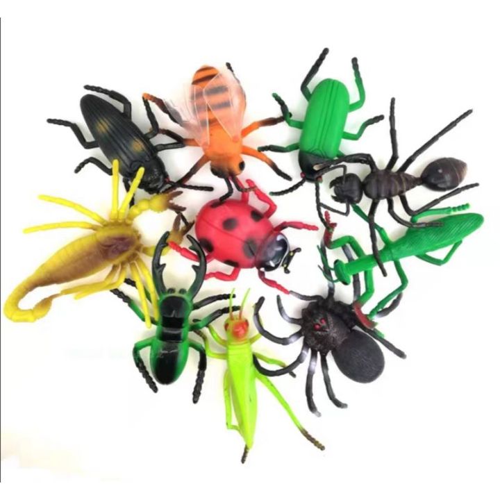12 Pieces Environmental Plastic Insects Animal Display Realistic Model ...