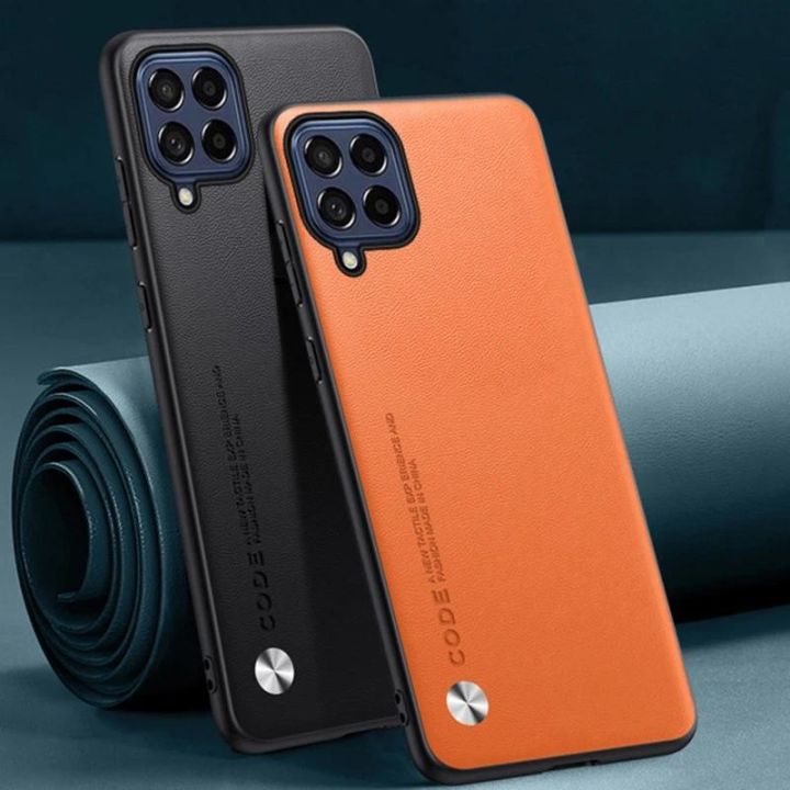 For Samsung Galaxy M33 M53 5G case Carbon Fibre Leather Silicone ...