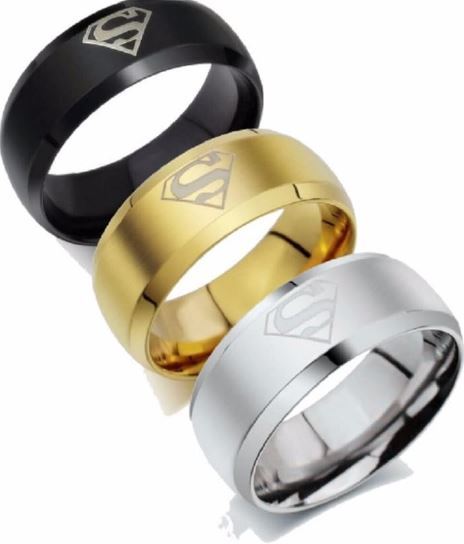 Bling Me! 2 Pack Titanium Stainless Steel Superman Ring | Daraz.com.bd