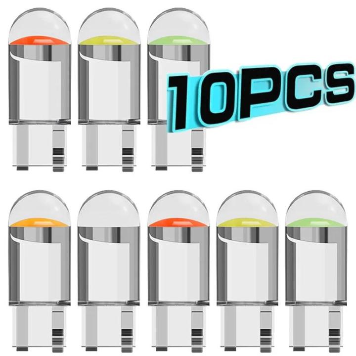 10Pcs T10 LED Crystal Bulb Car Signal Integrated Lights 7 Color Wedge ...
