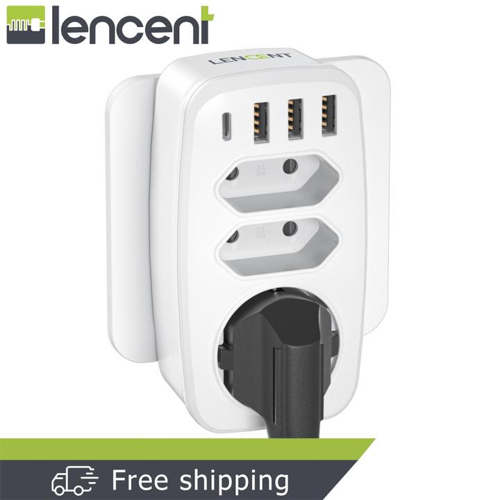 LENCENT 7-in-1 USB Wall Charger Socket Outlet Socket Adapter Multiple ...