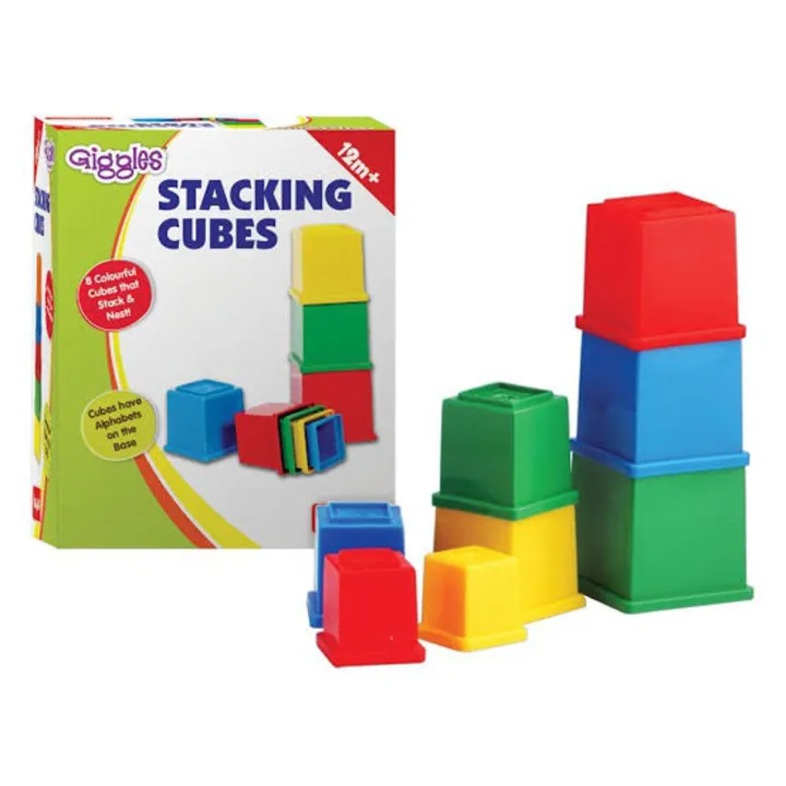 Funskool Plastic Stacking Multicolored Cubes, Blocks With Alphabet, Helps To Sort, Stack And ...