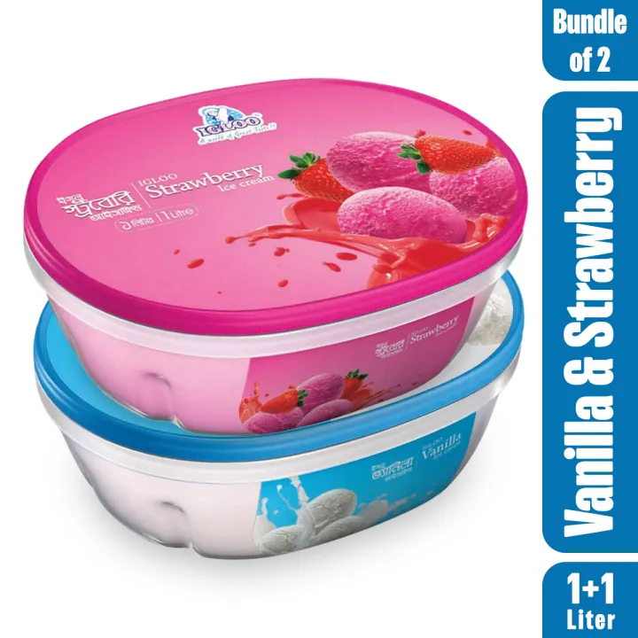 IGLOO Vanilla and Strawberry 1 Liter Ice Cream Combo Pack | Daraz.com.bd