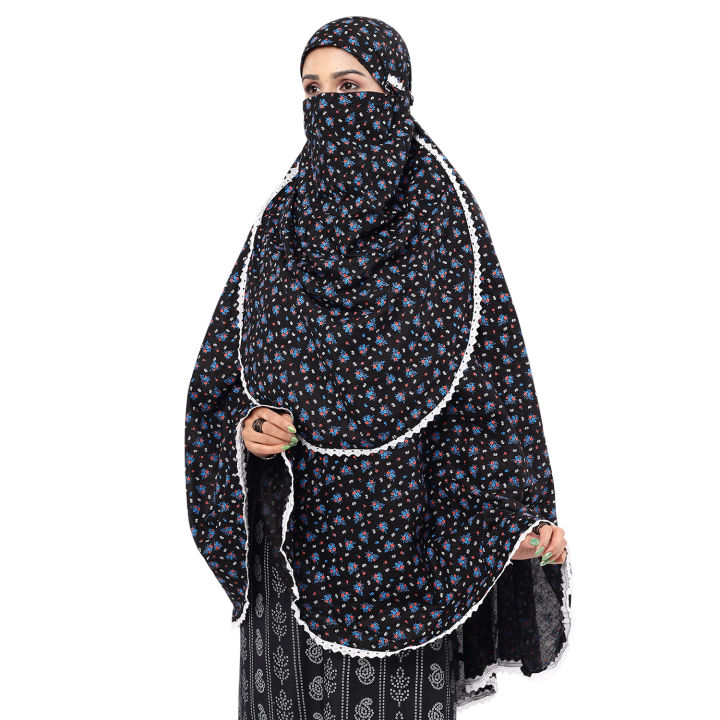 100% Cotton Boil Muslim Namaj Hijab with Niqab - Comfortable and Modest ...