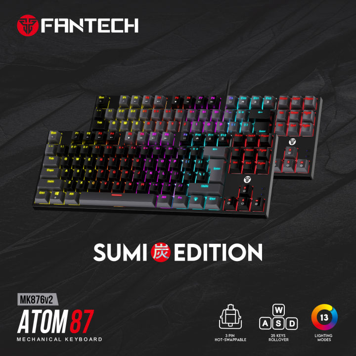 FANTECH MK876V2 SUMI EDITION TKL RGB Gradient Mechanical Keyboard Blue ...