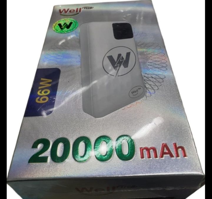 Well Tech 66W 20000mAh High Efficiency Portable USB Out put Power Bank ...