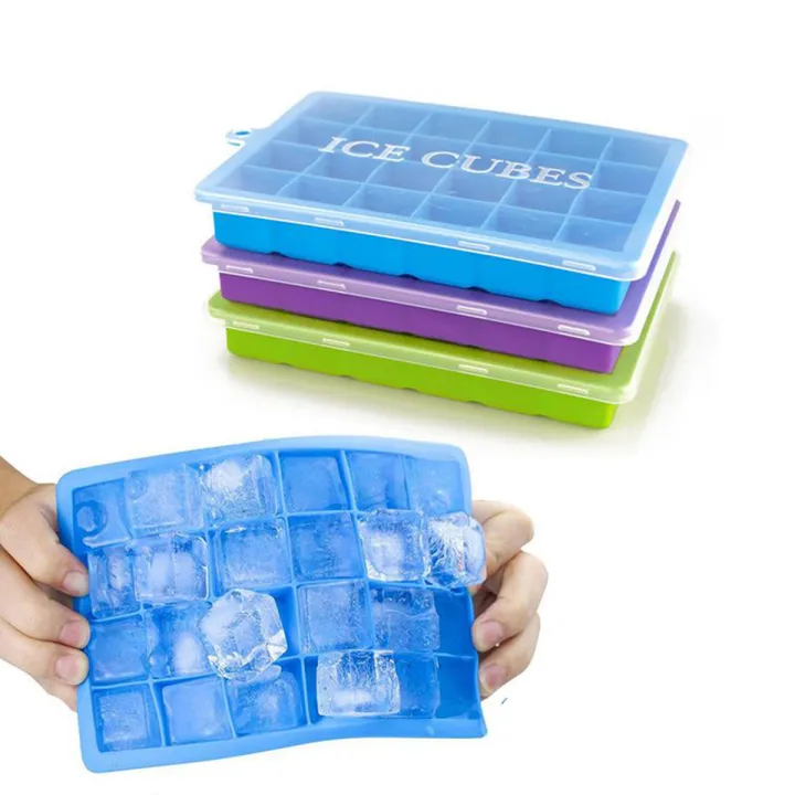 Silicone Ice Cube Tray with 24/37 Cavity Ice-Making Box for Easy and ...