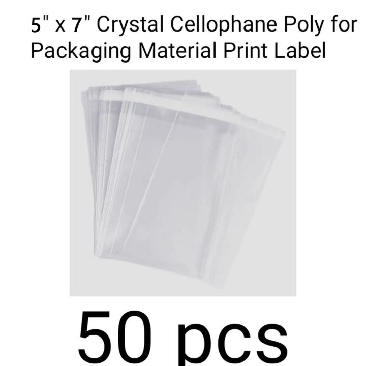 (5" x 7") Packaging Material 50 pcs Crystal Cellophane Poly - poly bag ...
