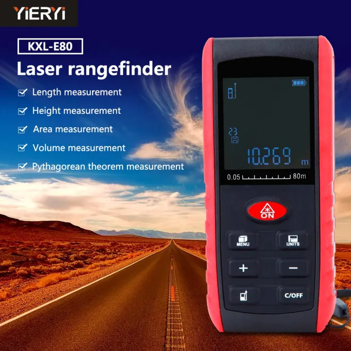 YIERYI Handheld Digital Laser Distance Meter 80m Rangefinder ...