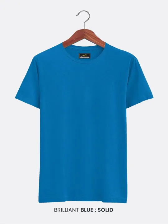 Brilliant Blue Unique Color Premium Solid T-shirts | Daraz.com.bd