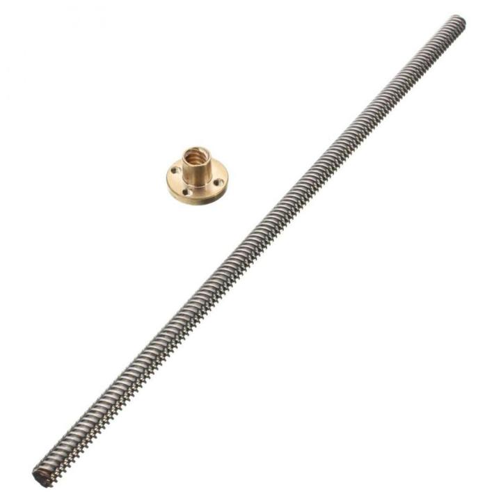 600mm Trapezoidal Screw Rod 8mm Thread 2mm Pitch Lead Screw with Copper ...