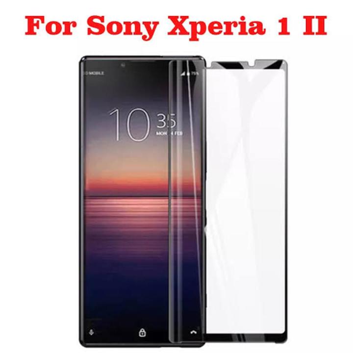 Premium Full Glue Curved HD with black border Tempered Glass For Sony ...