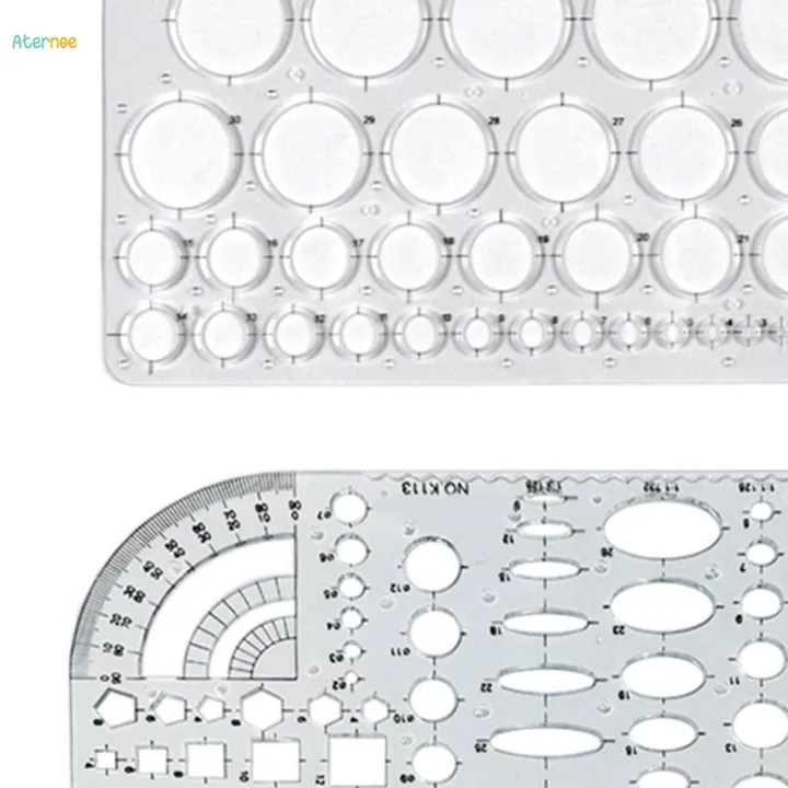 Multifunctional Geometric Ruler Multiple Shapes Measuring Tool Office ...