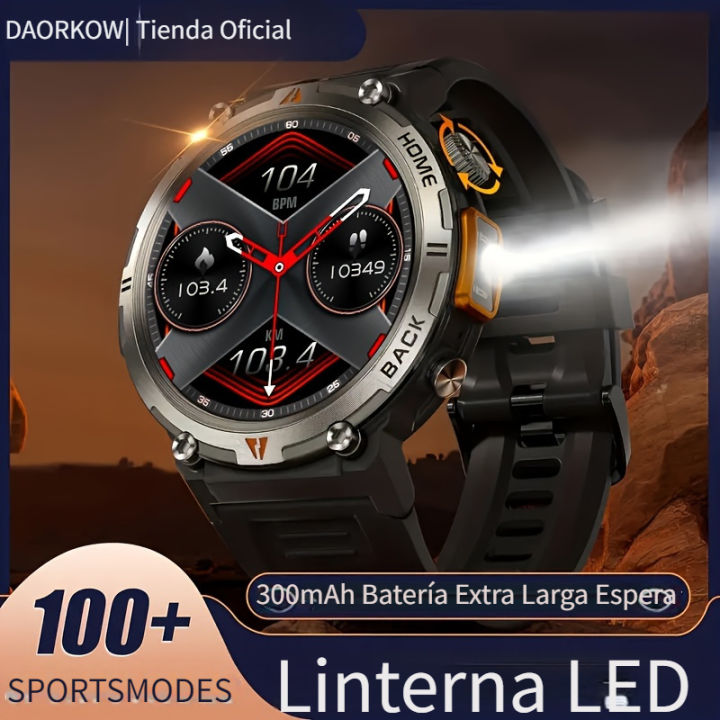 2024New Outdoor Smart Watch Men With Flashlight Sport Fitness Bracelet ...