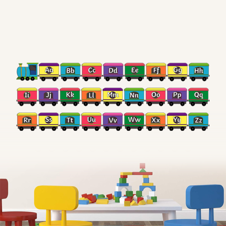 A-Z Alphabet Letters On Trains Wall Sticker For Children Room Train ...