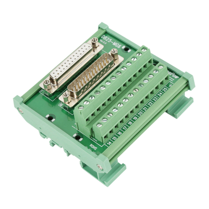 5X DB25 DIN Rail Mount Interface Module Male/Female Connector Breakout ...