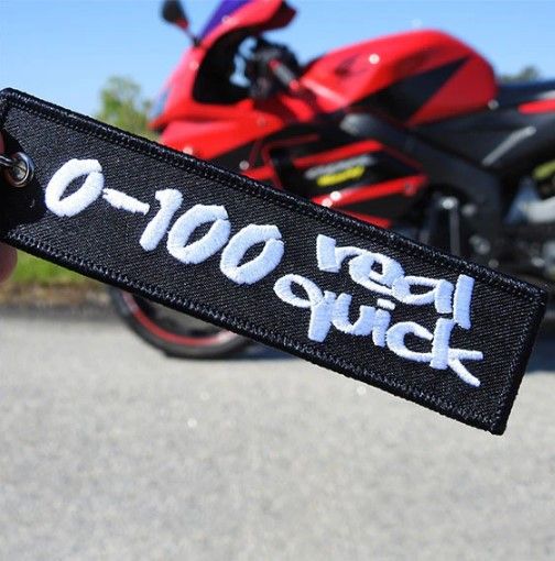 0-100 real quick - Motorcycle Keychain , Key Tag, Motorcycle Gift for ...