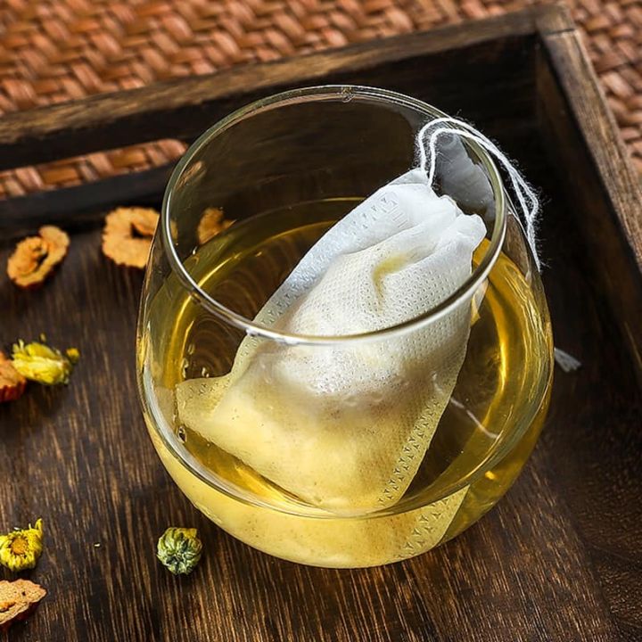 100 Pcs Disposable Tea Bags Tea Infuser Filter Bags with String Cure ...