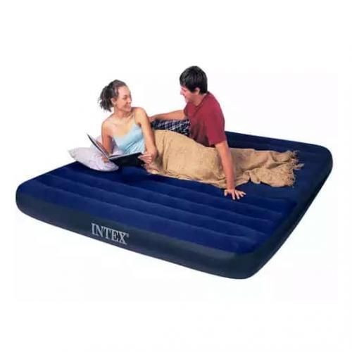INTEX Portable Double (2 Person) Inflatable Air Bed with Free Electric ...