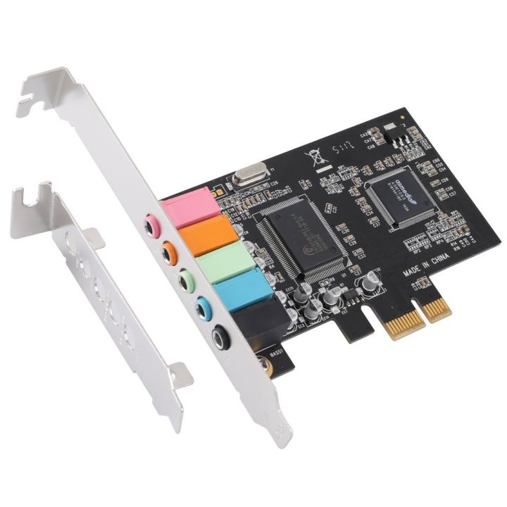 PCIe Sound Card 5.1, PCI Express Surround 3D Audio Card for PC with ...