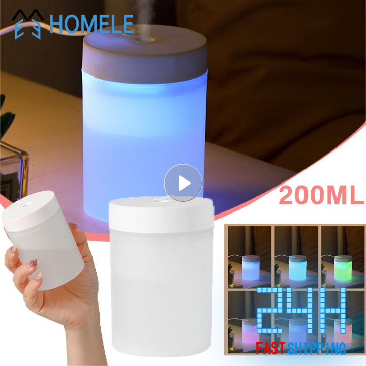 200ml Mini Air Humidifier Colorful Atmosphere Light USB Humidifier Air ...
