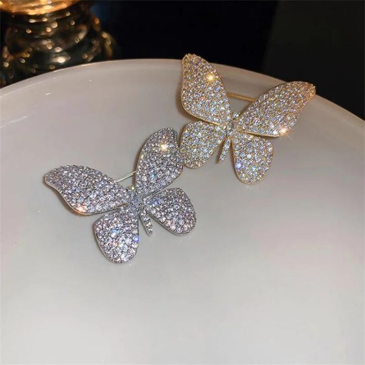 Exquisite Butterfly Rhinestone Butterfly Brooches Pins For Women ...