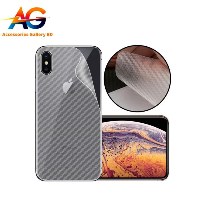 Apple_iPhone XS Carbon Fiber Sticker Vinyl Back Poly Skin Protector ...