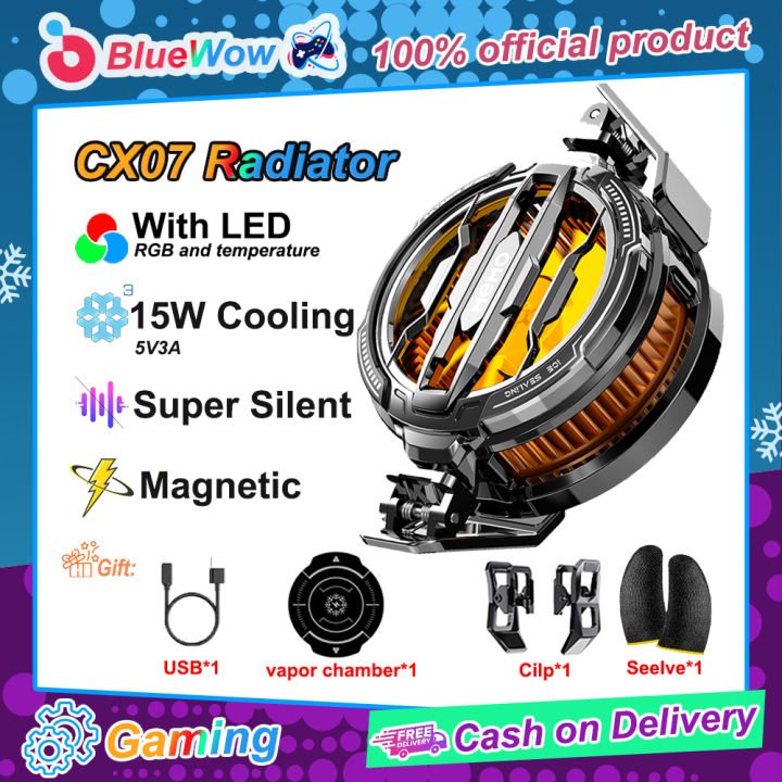 BlueWow CX07 15W Phone Radiator Cooling Fan Phone Magnetic Cooler for Dedicated tablet Metal ...
