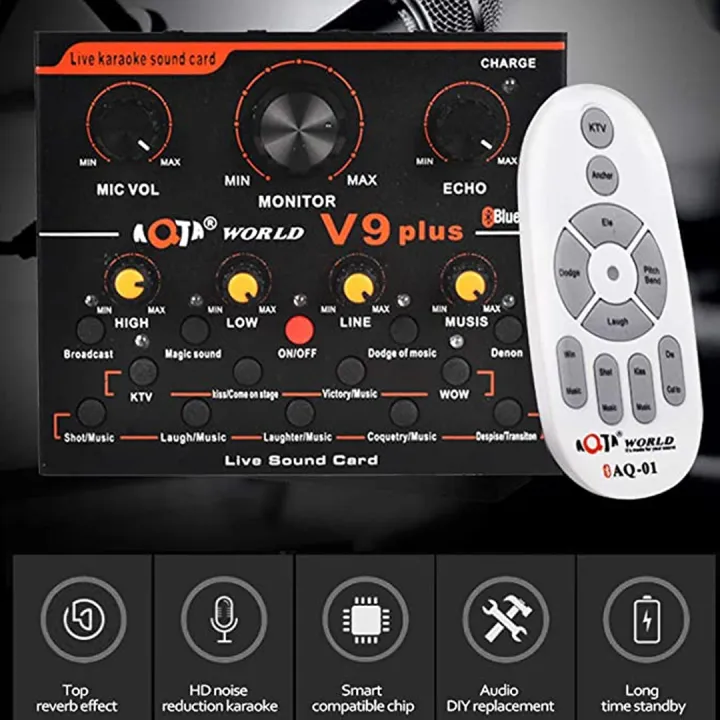V9 Plus Professional Audio Mixer Audio USB External Sound Card | Daraz ...