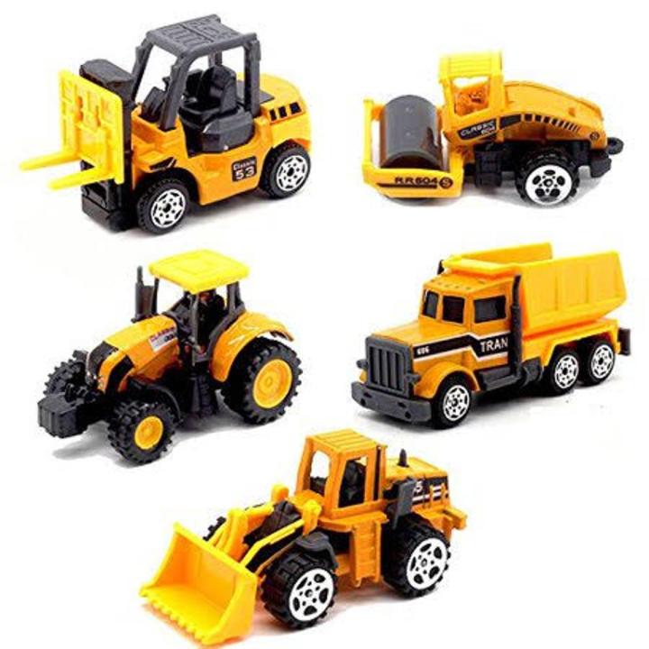 5pcs Assorted Construction Toys Die Cast Metal Construction Vehicles Models Mini Yellow Truck Tractor Cars Toy Set for Kids Toddlers Boys Styles May Vary Daraz .bd