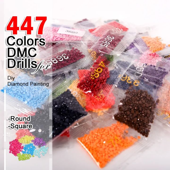 DMC 447 Colors Drills Square Round 5D Diy Diamond Painting Accessory ...