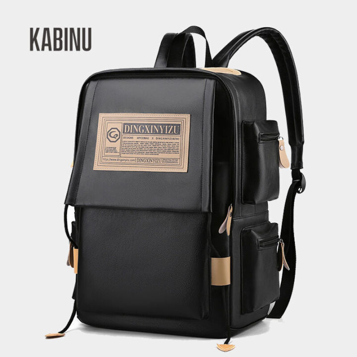 Kabinu New PU Backpack Computer Outdoor Travel High Student School Bag ...