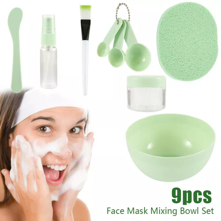 9pcs Makeupset Facial Mask Spoon Mixing Bowl for Face Mask Makeup ...