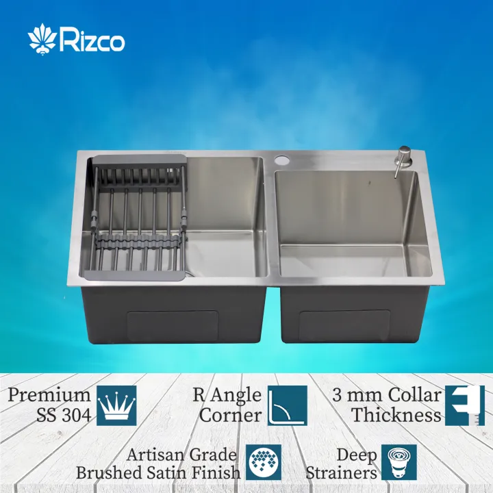 Rizco RKS SS 32 Inch Stainless Steel Kitchen Sink | Daraz.com.bd
