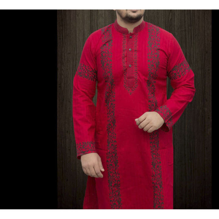 Red color Print Panjabi | Daraz.com.bd