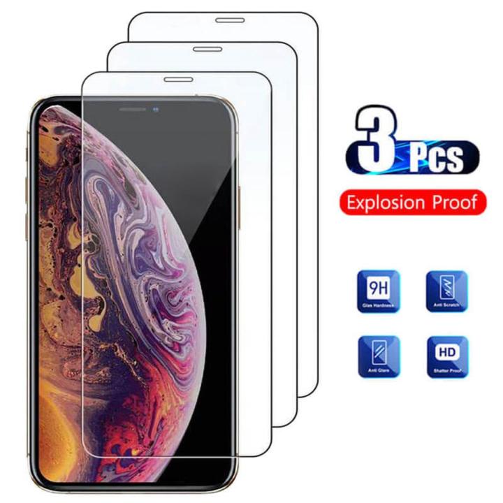 【2023】 3Pcs Protective Glass For iphone X Xs Xr Xs Max 6 6s 7 8 Plus ScreenProtector aifone X R ...