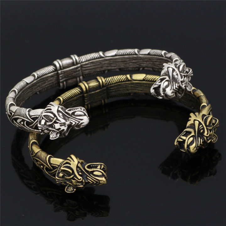 【Beiver Jewelry Store 】Stainless Steel Dragon Bracelet Vintage Viking ...