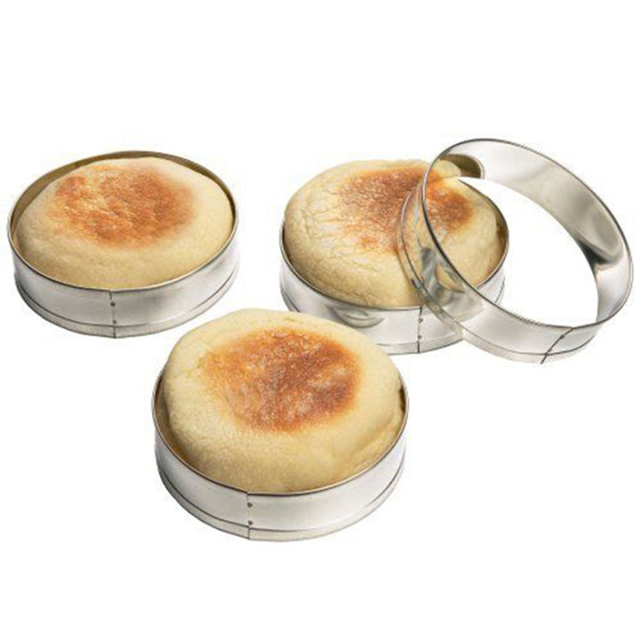 fox run english muffin rings 4pc set - egg pancake biscuit crumpet ...