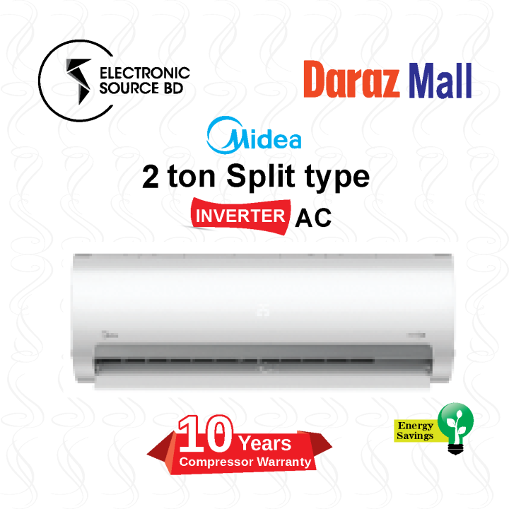 Midea Inverter 2 Ton Ac Split Type Air Conditioner 10 Year Compressor ...