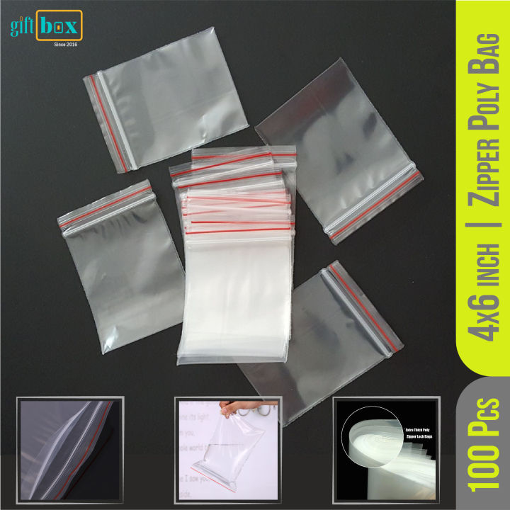 Zipper Poly- 4 x 6 Inch (100 Piece) | Daraz.com.bd