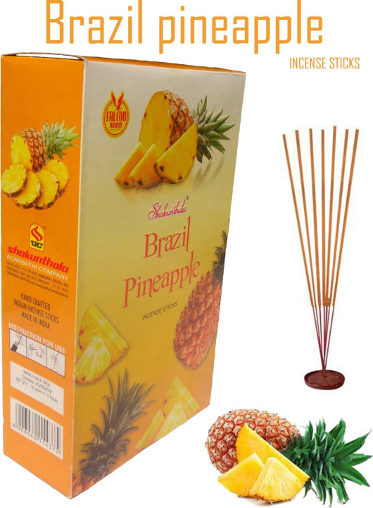 maryjaha BRAZIL PINEAPPLE agarbatti dhoop dhupkathi incense sticks brazil pineapple Fragrance ...