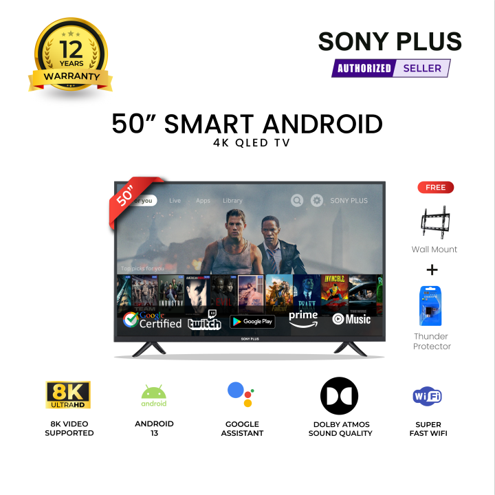 Sony Plus 50 inch Smart LED TV Wi-Fi Full HD 4K Supported Android ...