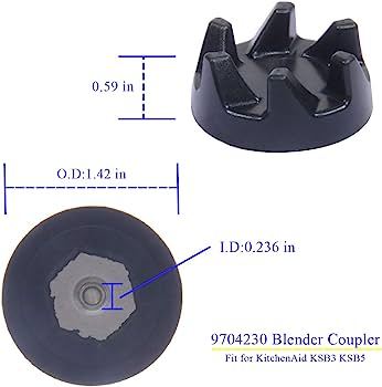 Drive Coupling/Coupler for Kitchen-3.6cm, 6-lag- Aid Blender- Black ...