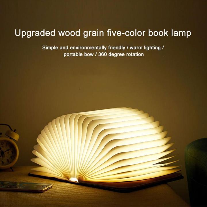 3D Creative LED Book Night Light Portable 5 Colors 5V USB Rechargeable ...